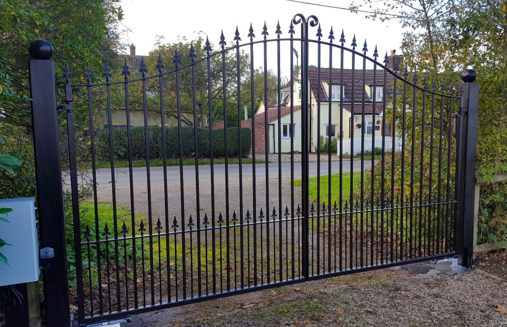 Saffron Arched Design Automatic Gates - November 2017 Castle Camps
