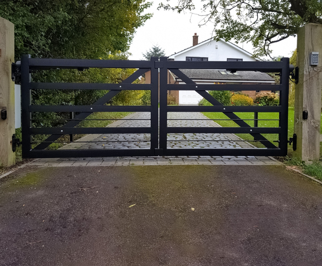 Steel Five Bar Automatic Gates - October 2017 Cambridgeshire