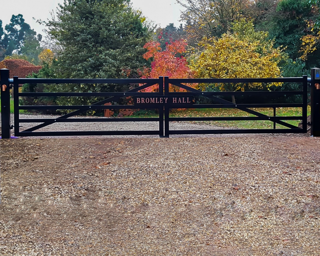 Steel Five Bar Automatic Gates - Much Hadham 2018