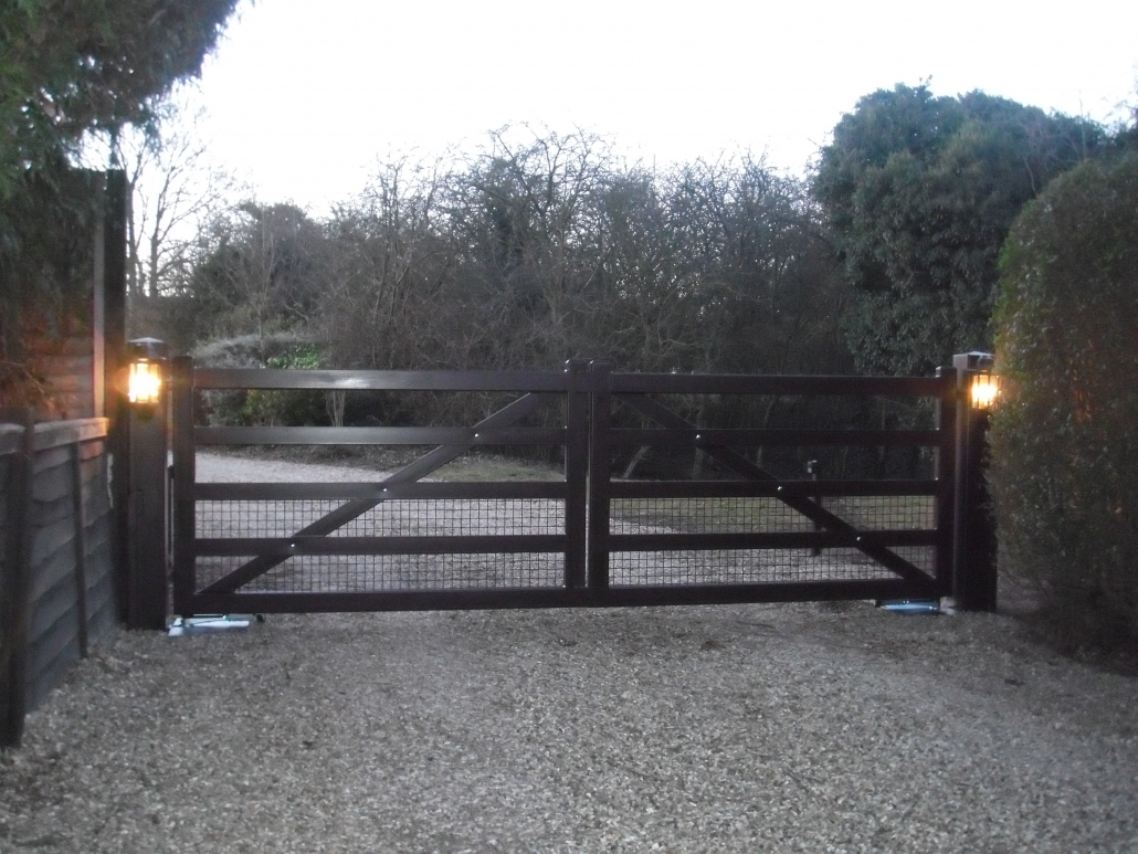 Steel Five Bar Automatic Gates - March 2010 Cambridge