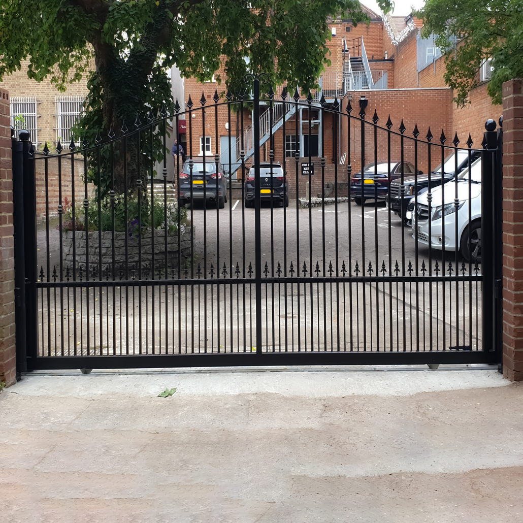 Saffron Arched Design Automatic Gates - August 2021 - Haverhill, Suffolk
