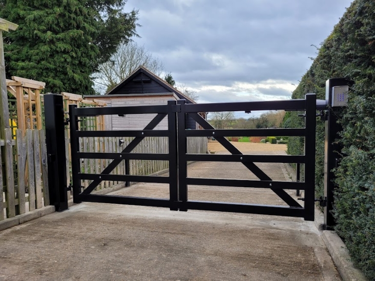 Steel Five Bar Automatic Gates - February 2022 Ely - Climate Autogates