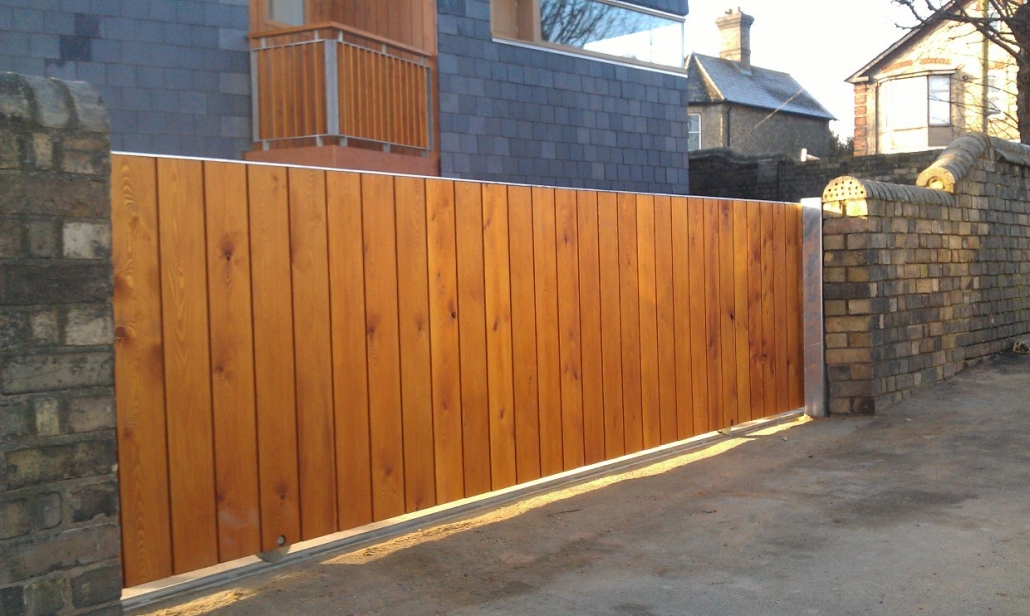 Steel Frame Wood Clad Sliding Gate - January 2013 Royston