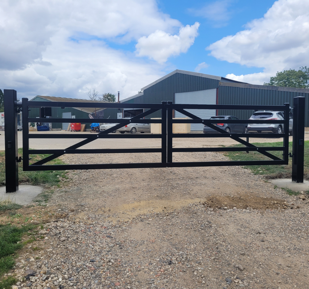 Steel Five Bar Automatic Gates - July 2023, Great Dunmow - Climate ...